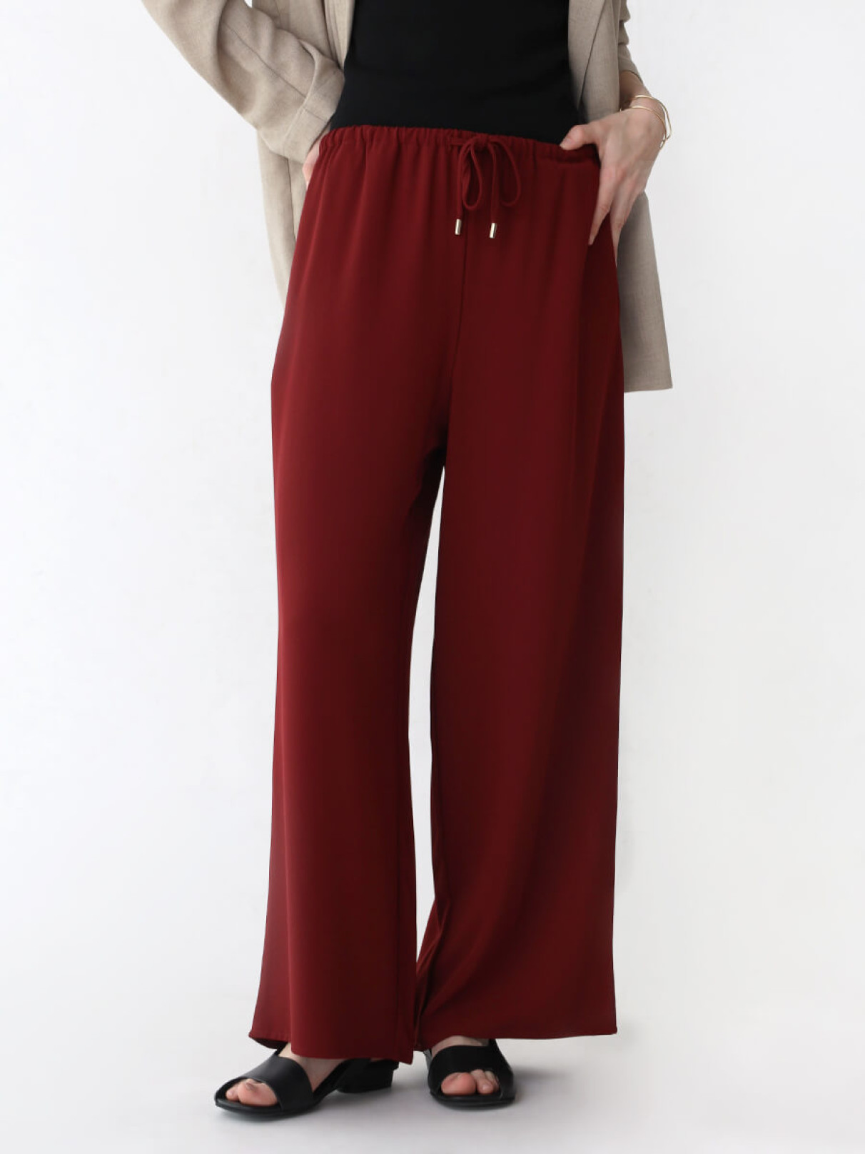 バックサテンイージーワイドパンツ - Aga - Aga｜YAMADAYA STORE