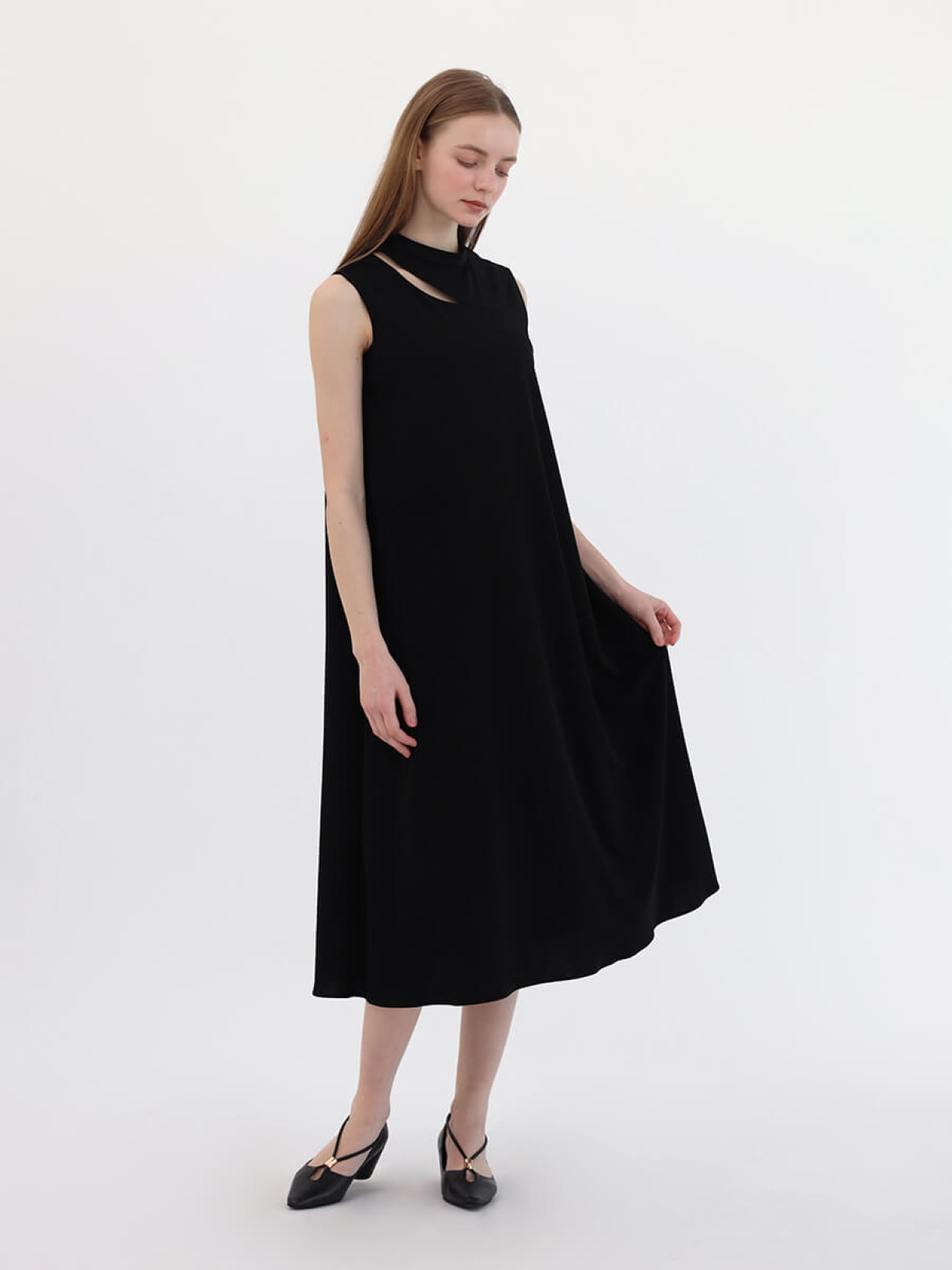 カットネックデザインロングワンピース - Aga×NORITAKE - Aga｜YAMADAYA STORE