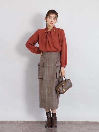 マンテルネックギャザーブラウス - FENNEL - FENNEL｜YAMADAYA STORE