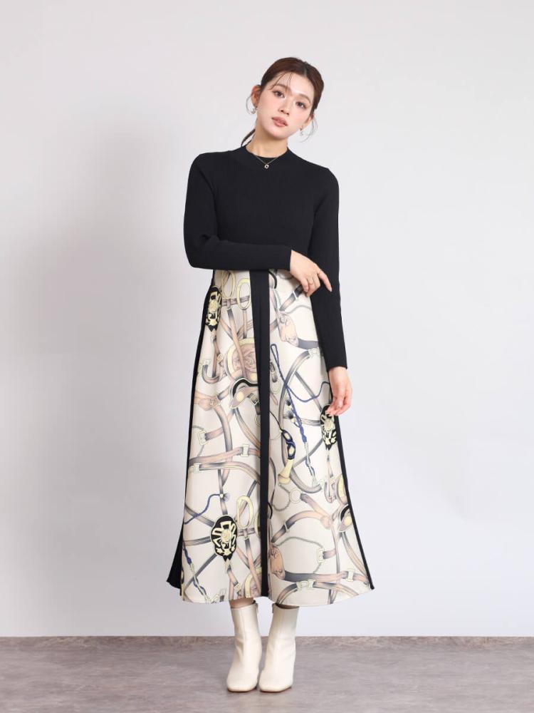 スカーフプリントドッキングワンピース - FENNEL - FENNEL｜YAMADAYA STORE